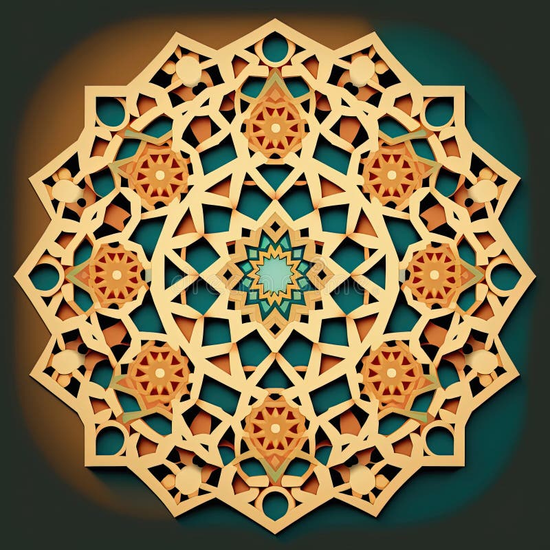 Islamic Geometric Pattern in Traditional Ornamental Style. AI Stock ...
