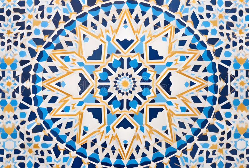 Islamic Geometric Pattern Wall Art Stock Illustration - Illustration of ...