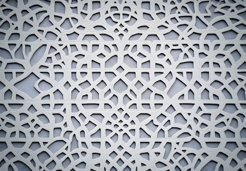 Islamic Geometric Pattern - White on Grey Background Stock Illustration ...