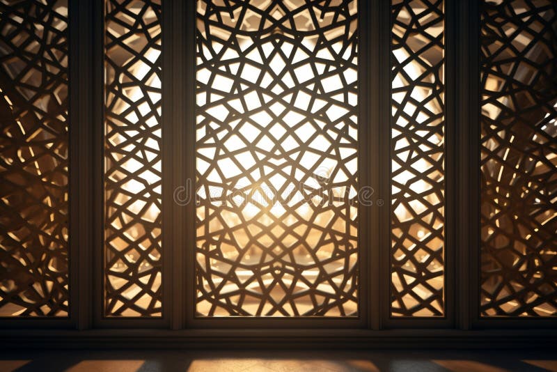 Islamic Geometric Patterns on a Window Grille. Generative Ai Stock ...