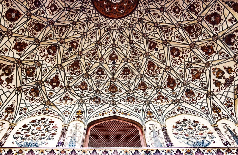 Islamic Geometrical Interior Art Inside the Mosque Stock Image - Image ...