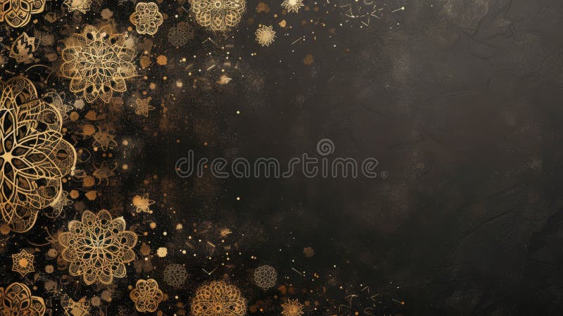 Islamic Gold Pattern on Dark Background Stock Photo - Image of cultural ...