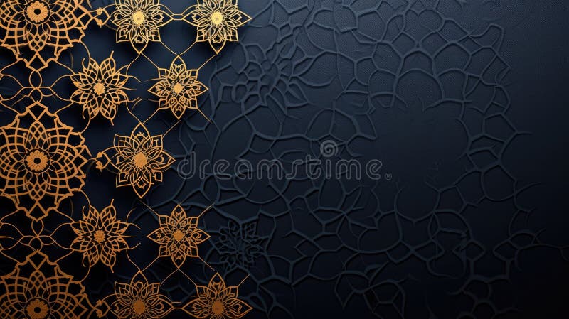 Islamic Gold Pattern on Dark Background Stock Photo - Image of heritage ...
