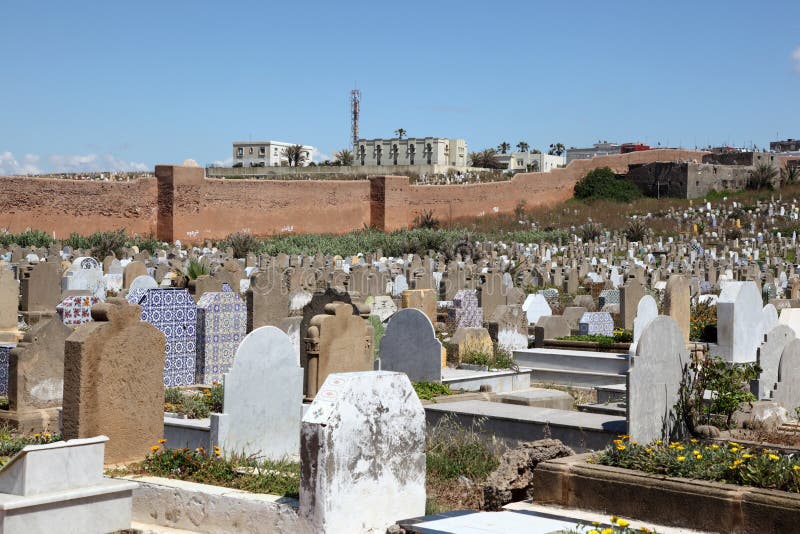 Islamic Graveyard in Rabat, Morocco Stock Photo - Image of maroc ...