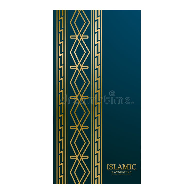 Islamic Greeting Card Template and Vertical Banner Design Stock Vector ...