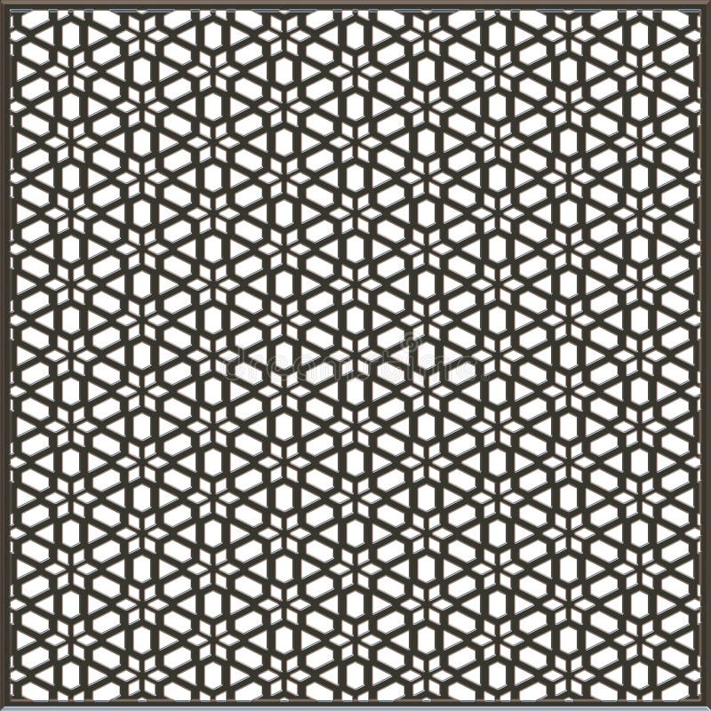 Islamic Hexagonal Lattice - Arabesque Pattern Stock Illustration ...