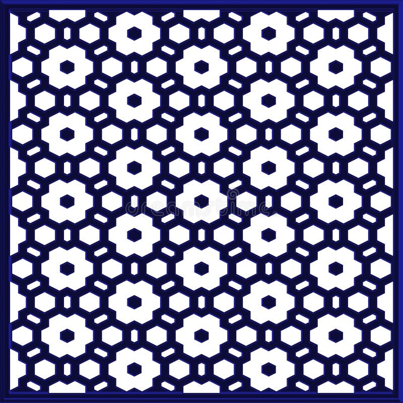 Islamic Hexagonal Lattice - Arabesque Pattern Stock Illustration ...