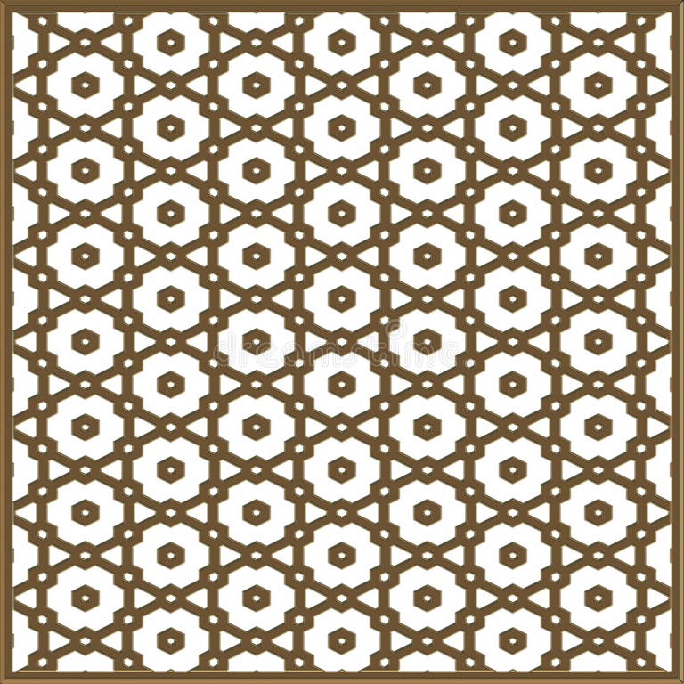 Islamic Hexagonal Lattice - Arabesque Pattern Stock Illustration ...