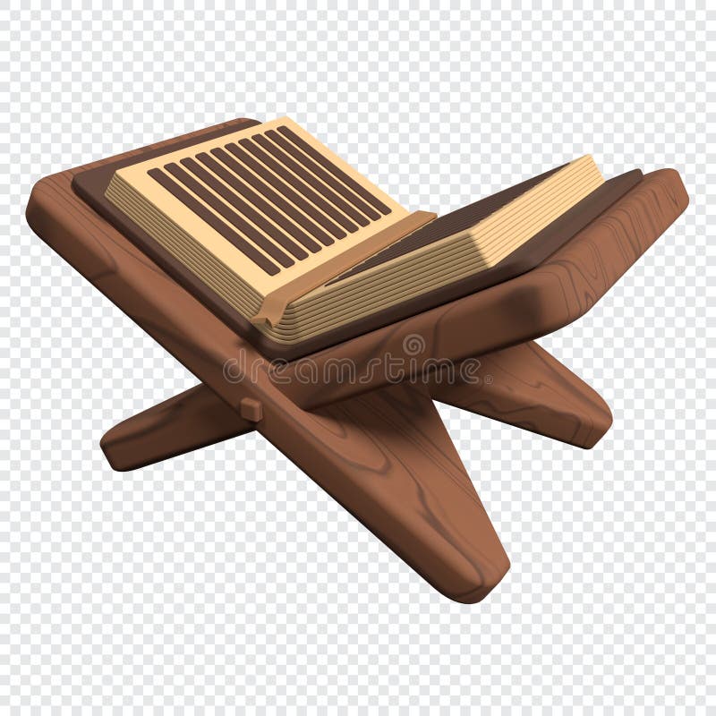 Islamic Holy Quran Book with Stand Icon. Holy Quran Ramadan Icon. 3D ...