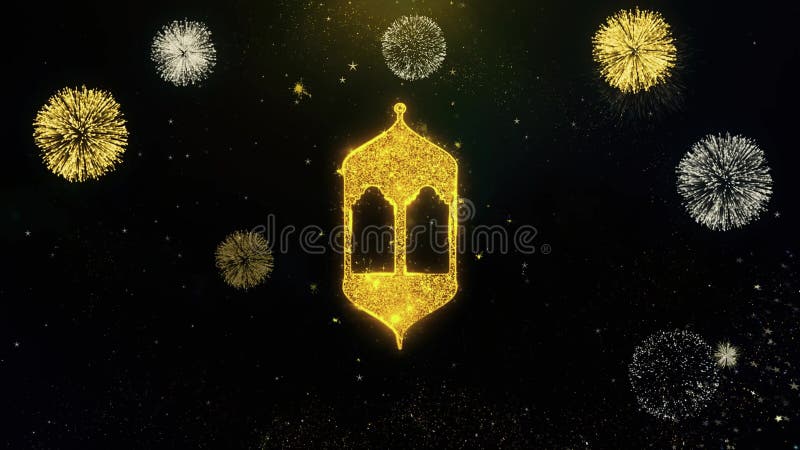 Islamic Icon, Mosque Religious, Muslim Icon on Gold Particles Fireworks ...