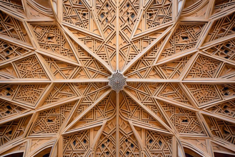 Islamic-inspired Geometric Patterns on an Ornate Ceiling Stock ...
