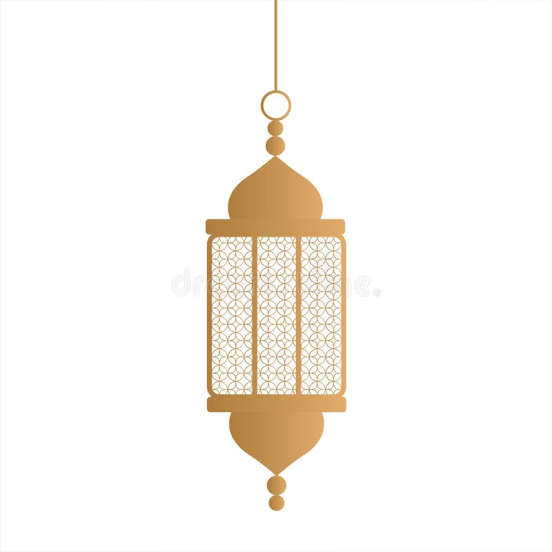 Islamic Lamp of Golden Color with Openwork Pattern. Stock Vector ...