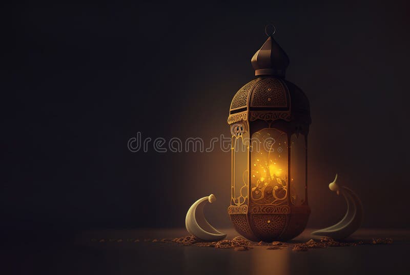 Islamic Lamp Light Ramadan Kareem Dramatic Wallpaper Stock Image ...