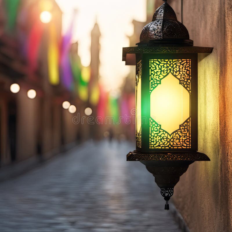Islamic Lantern with Bokeh Background Stock Photo - Image of arab ...