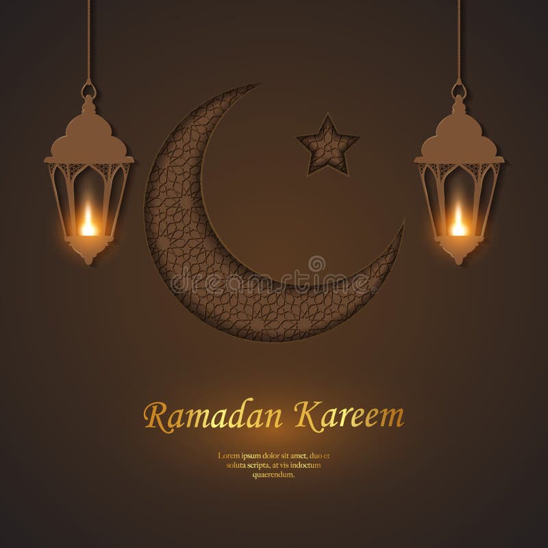 Islamic Lantern Crescent Moon Star and Splendid Pattern Decoration ...