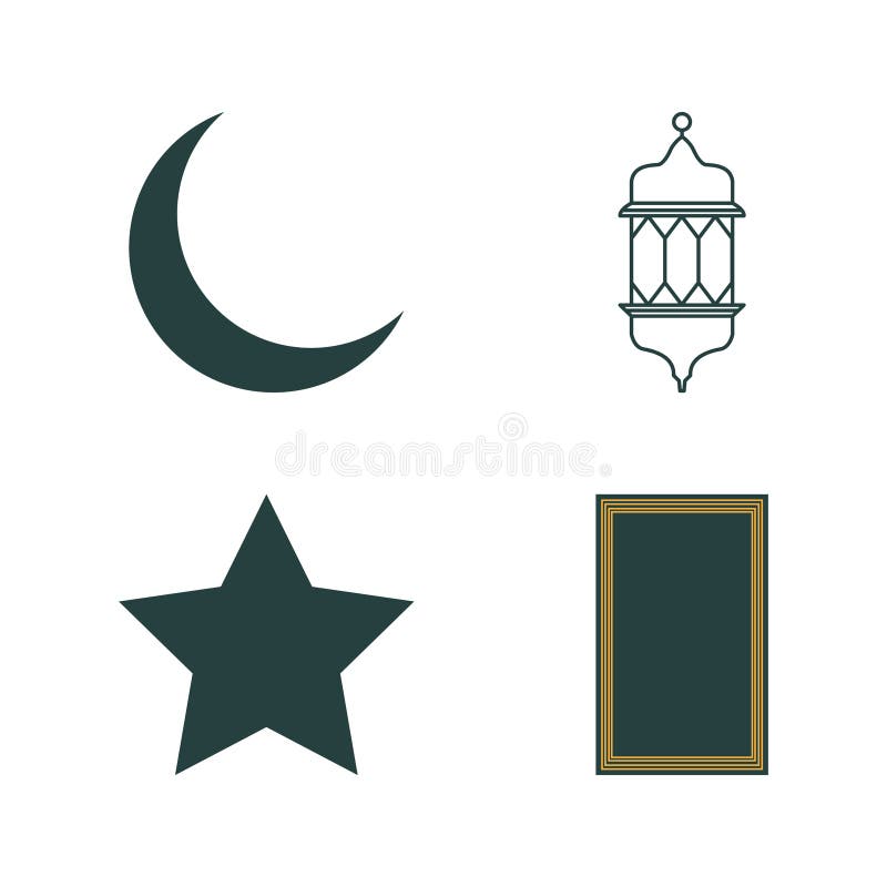 Islamic Lantern Vector Design with Crescent Moon and Star Symbols for ...
