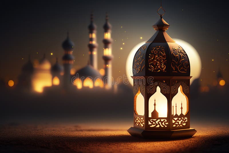 Islamic Light Lamp Lantern Ramdan Eid Background Design Stock ...