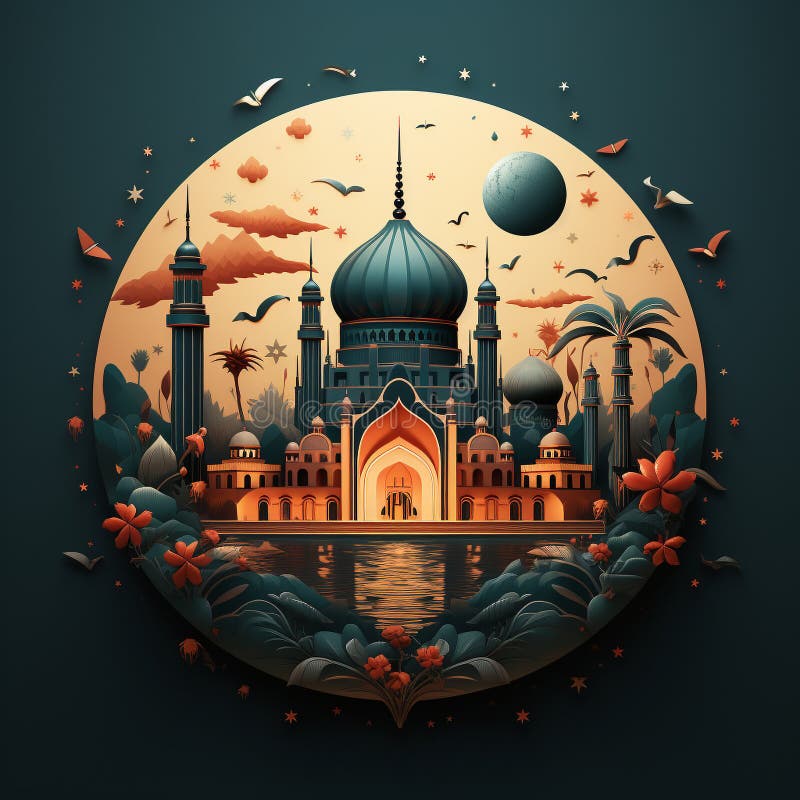 Islamic Logo, Simple Vector of Mosque Stock Illustration - Illustration ...