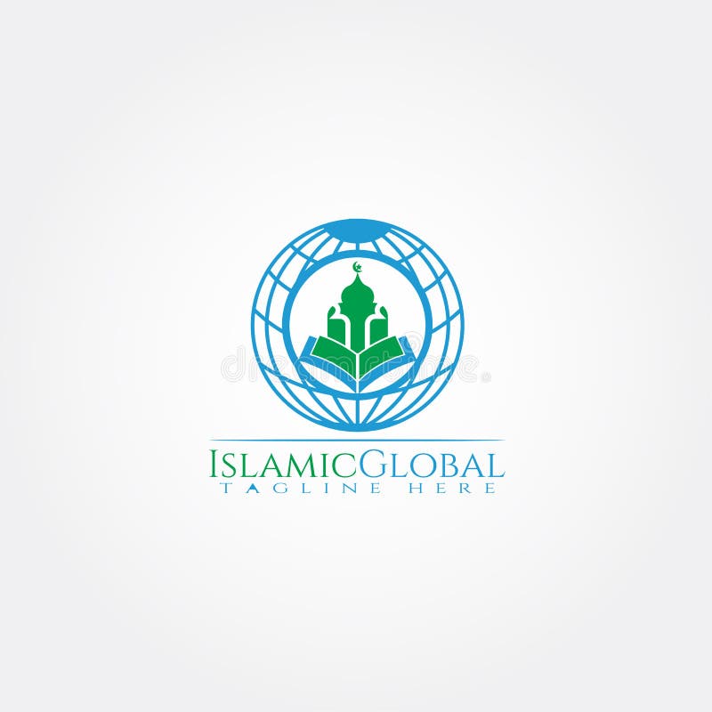 Islamic Logo Template,mosque and Globe Icon Combination ,illustration ...