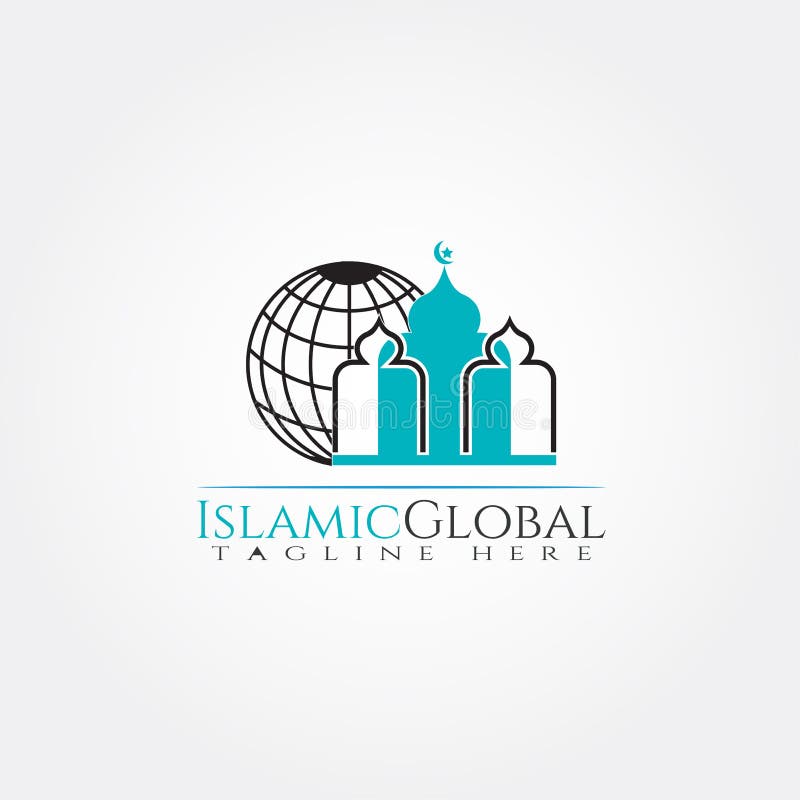Islamic Logo Template,mosque and Globe Icon Combination ,illustration ...