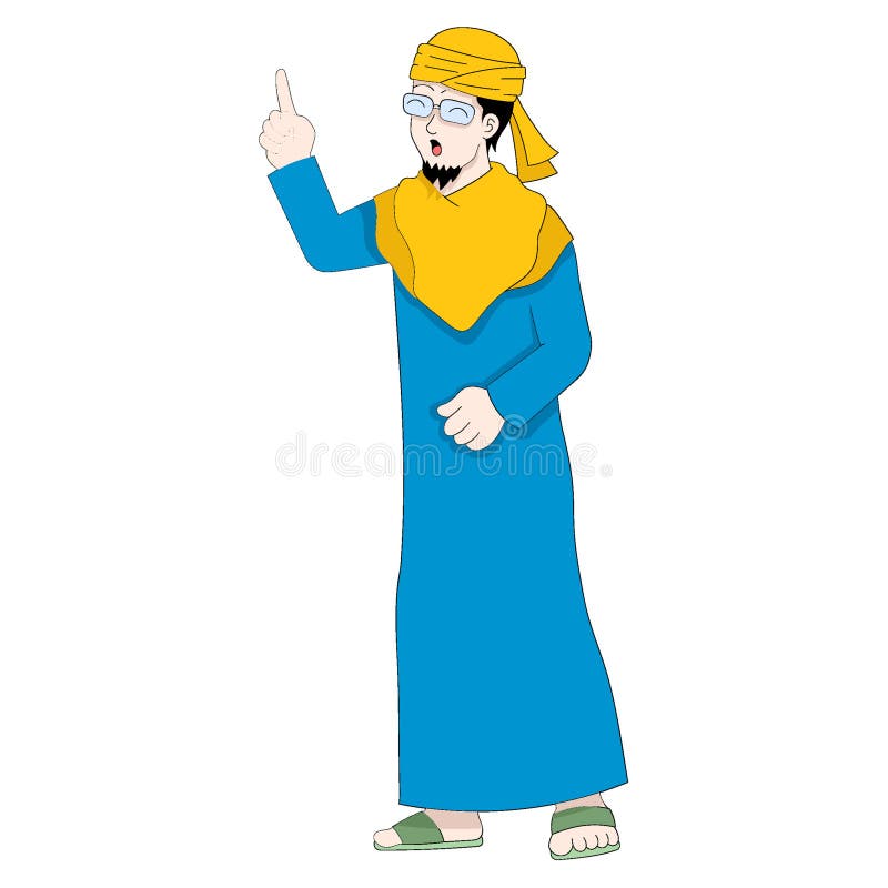 Islamic Male Preacher is Preaching Stock Vector - Illustration of ...