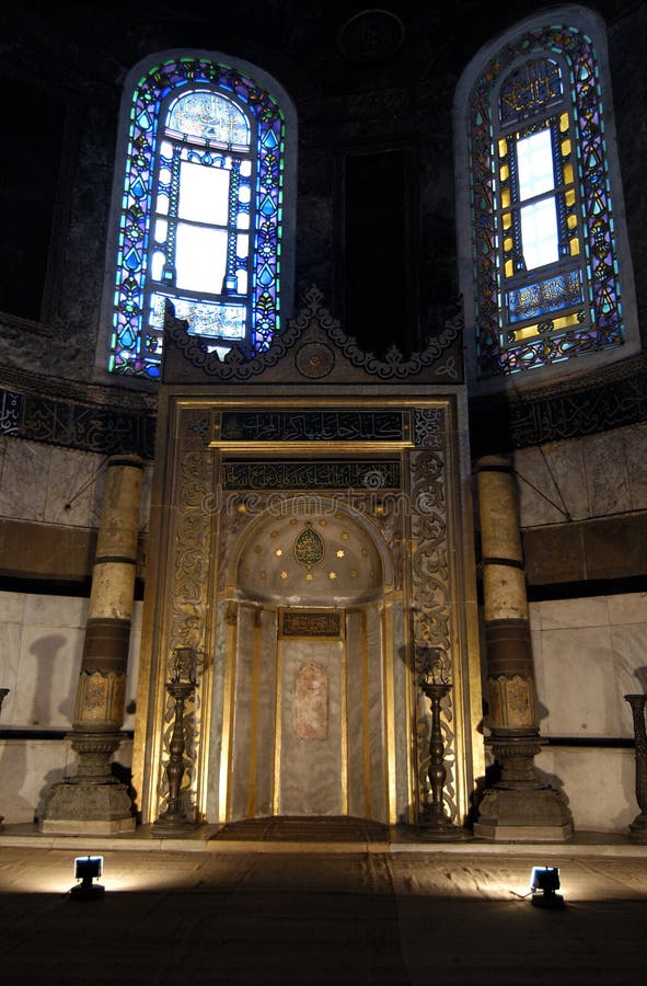 Islamic Mihrab in Hagia Sophia`s Interiors Stock Photo - Image of ...
