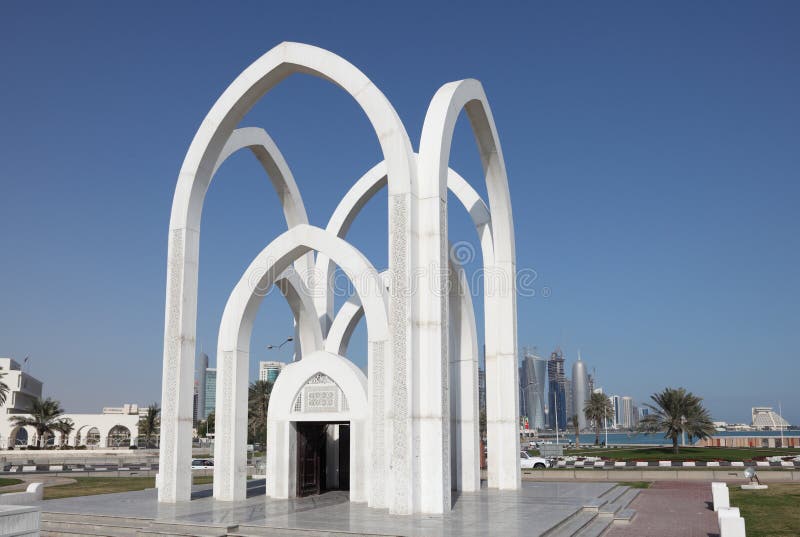 Islamic monument in Doha stock image. Image of middle - 23719379