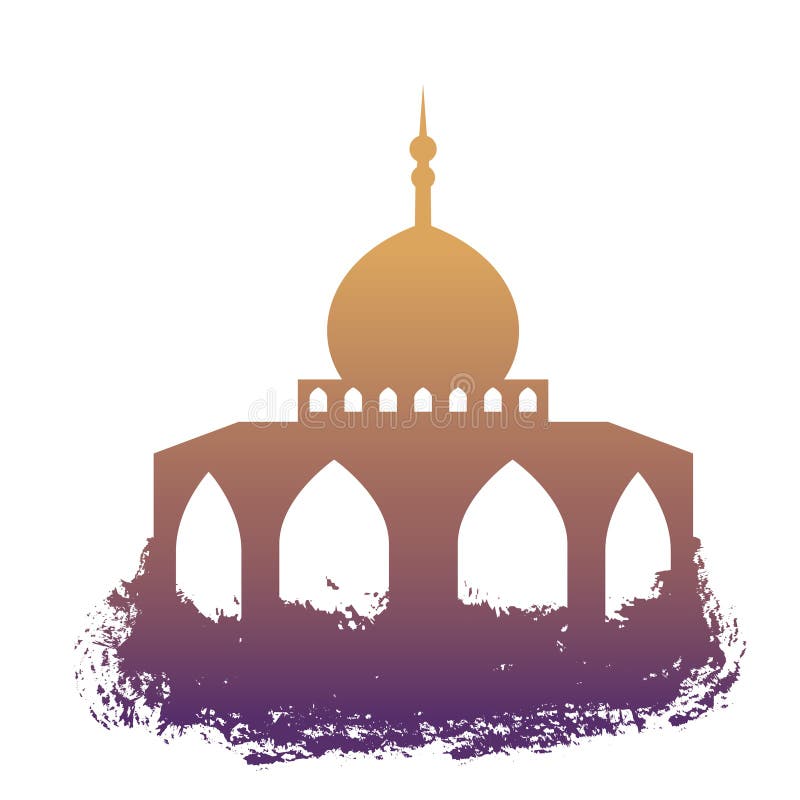 Islamic Mosque Brush Silhouette Illustration Stock Vector ...