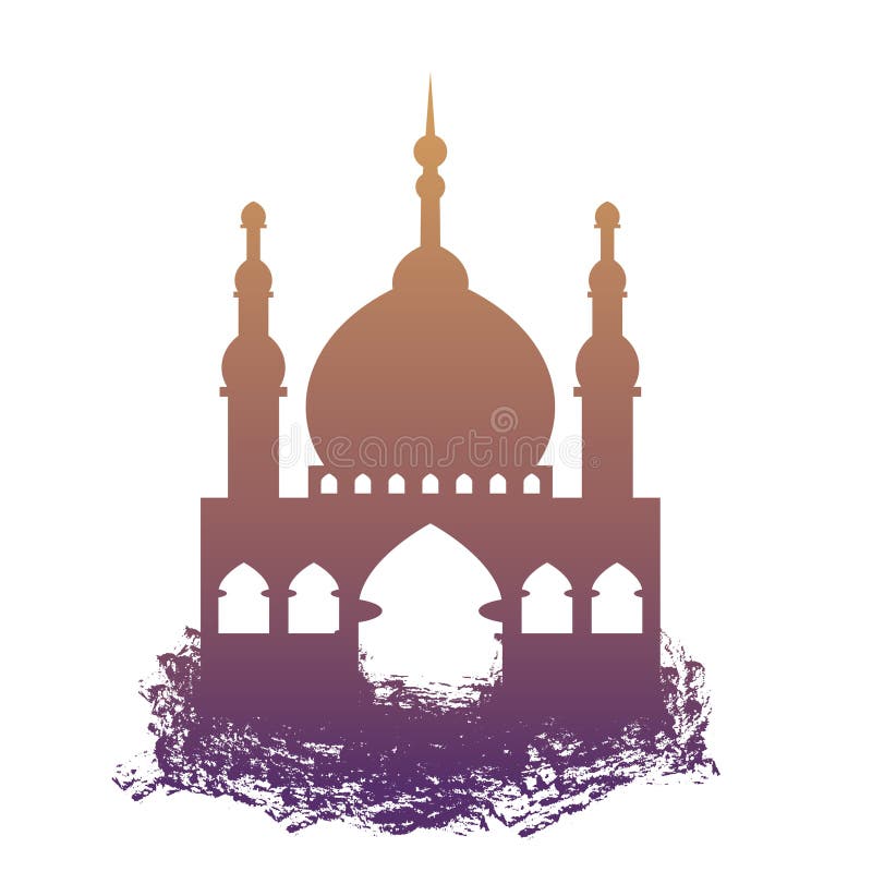 Islamic Mosque Brush Silhouette Illustration Stock Vector ...