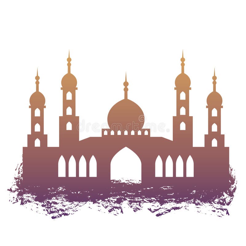 Islamic Mosque Brush Silhouette Illustration Stock Vector ...