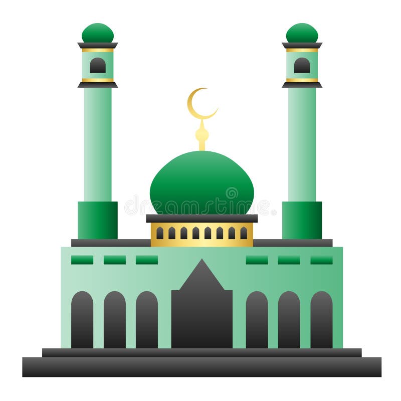 Islamic Mosque Landscape Illustration Stock Vector - Illustration of ...