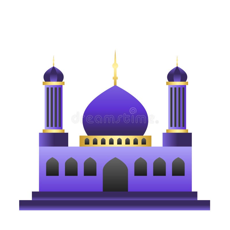 Islamic Mosque Landscape Illustration Stock Vector - Illustration of ...