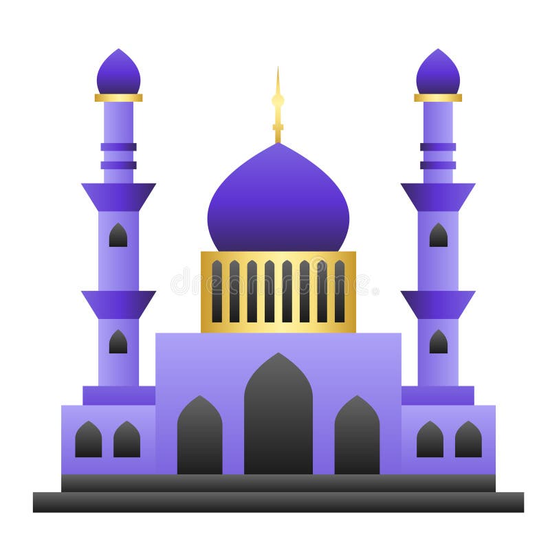 Islamic Mosque Landscape Illustration Stock Vector - Illustration of ...
