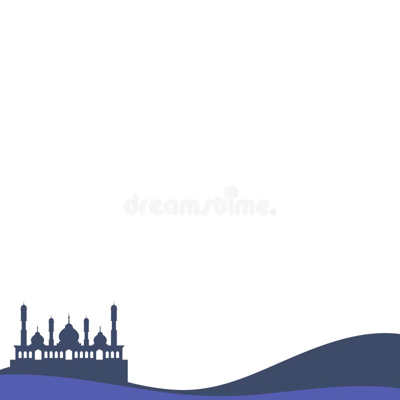 Islamic Mosque Landscape Silhouette Border Stock Vector - Illustration ...