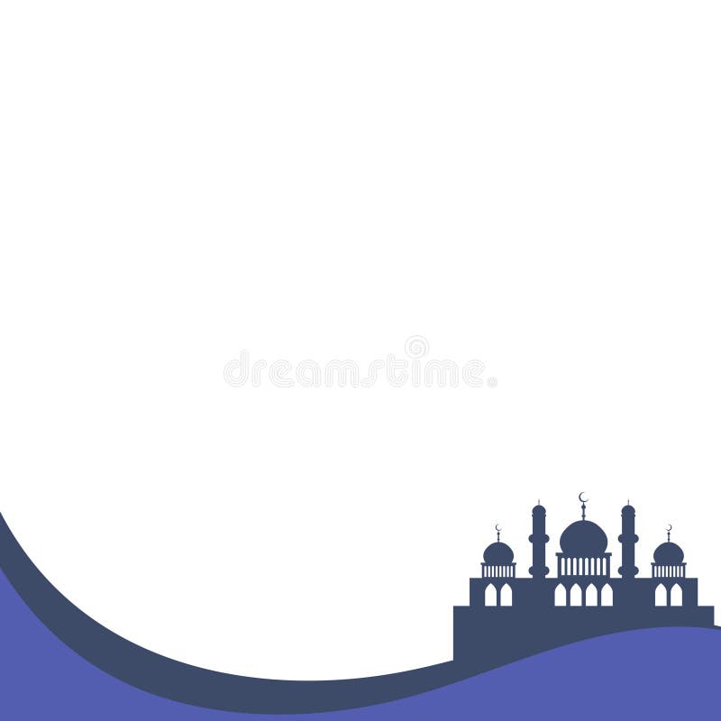 Islamic Mosque Landscape Silhouette Border Stock Vector - Illustration ...