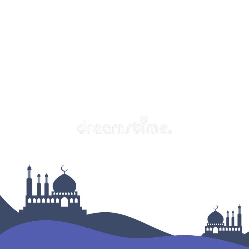 Islamic Mosque Landscape Silhouette Border Stock Vector - Illustration ...