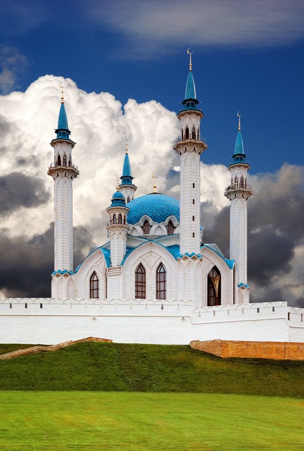 Islamic Mosque Over Blue Sky Stock Image - Image of islam, arabic: 7346643