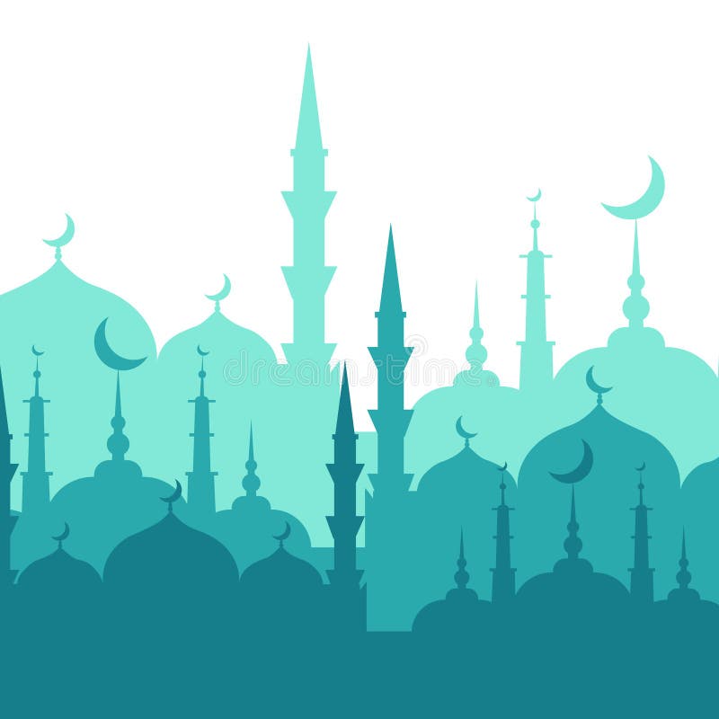 Islamic Mosque Silhouette stock vector. Illustration of islamic - 332688134