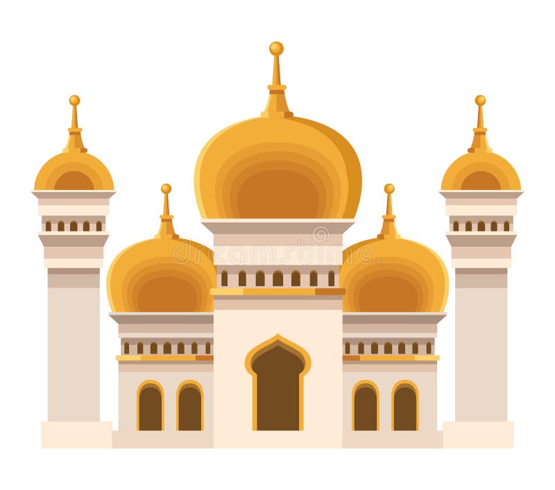 Islamic mosque temple stock illustration. Illustration of celebration ...