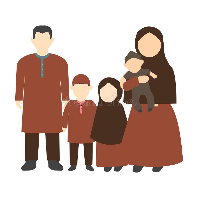 Islamic Muslim Family Illustration Stock Vector - Illustration of ...