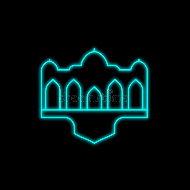 Islamic Neon Mosque Element Stock Illustration - Illustration of ...