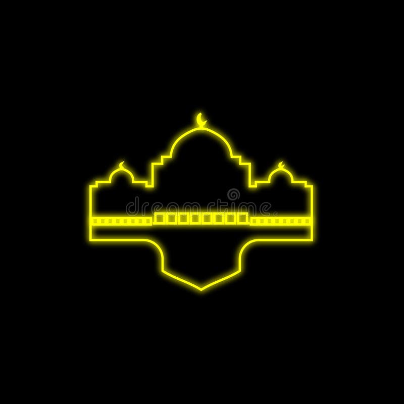 Islamic Neon Mosque Element Stock Illustration - Illustration of glow ...