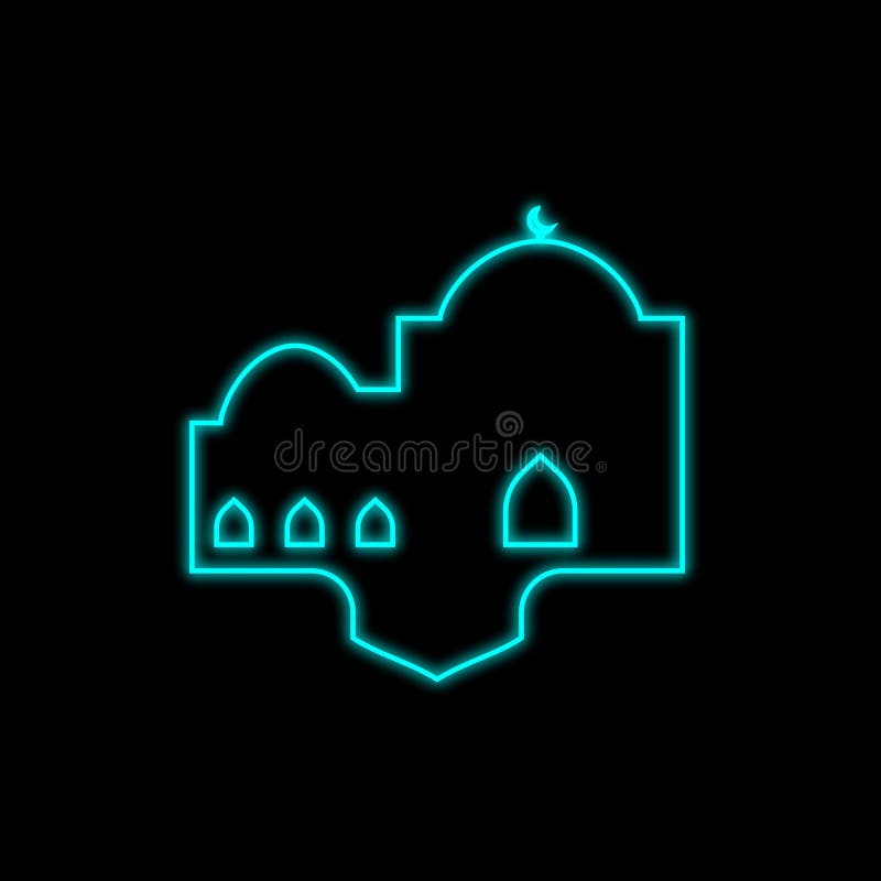 Islamic Neon Mosque Element Stock Illustration - Illustration of ...