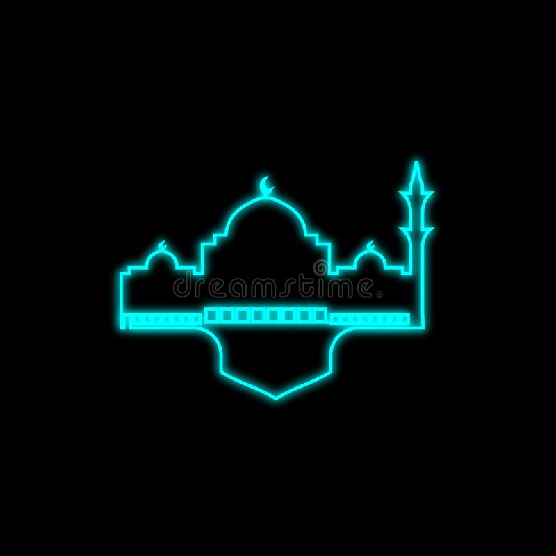 Islamic Neon Mosque Element Stock Illustration - Illustration of ...