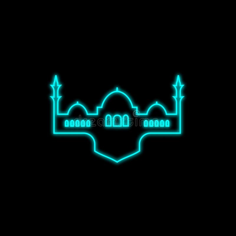 Islamic Neon Mosque Element Stock Illustration - Illustration of muslim ...