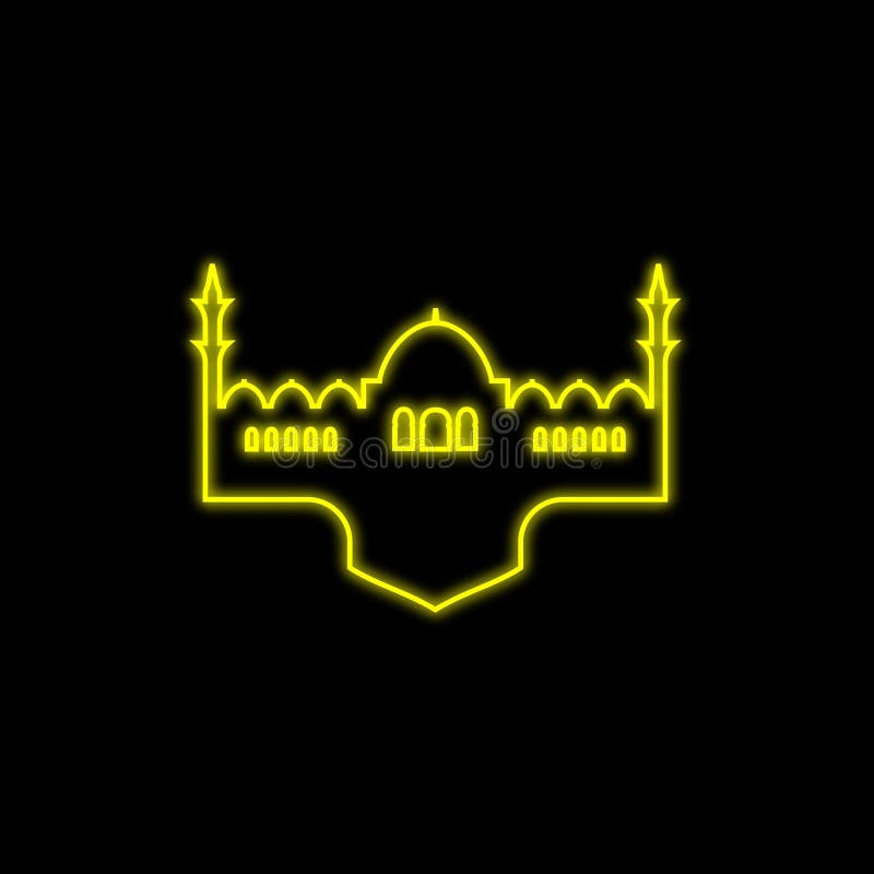 Islamic Neon Mosque Element Stock Illustration - Illustration of ...