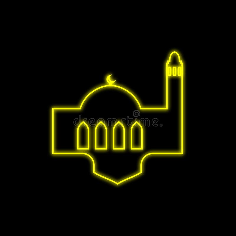 Islamic Neon Mosque Element Stock Illustration - Illustration of design ...