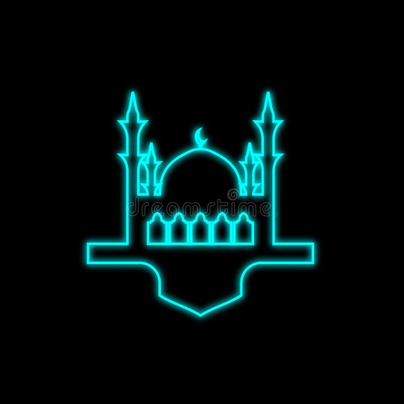 Islamic Neon Mosque Element Stock Illustration - Illustration of design ...