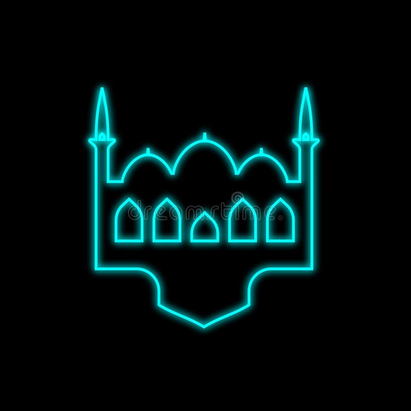 Islamic Neon Mosque Element Stock Illustration - Illustration of ...