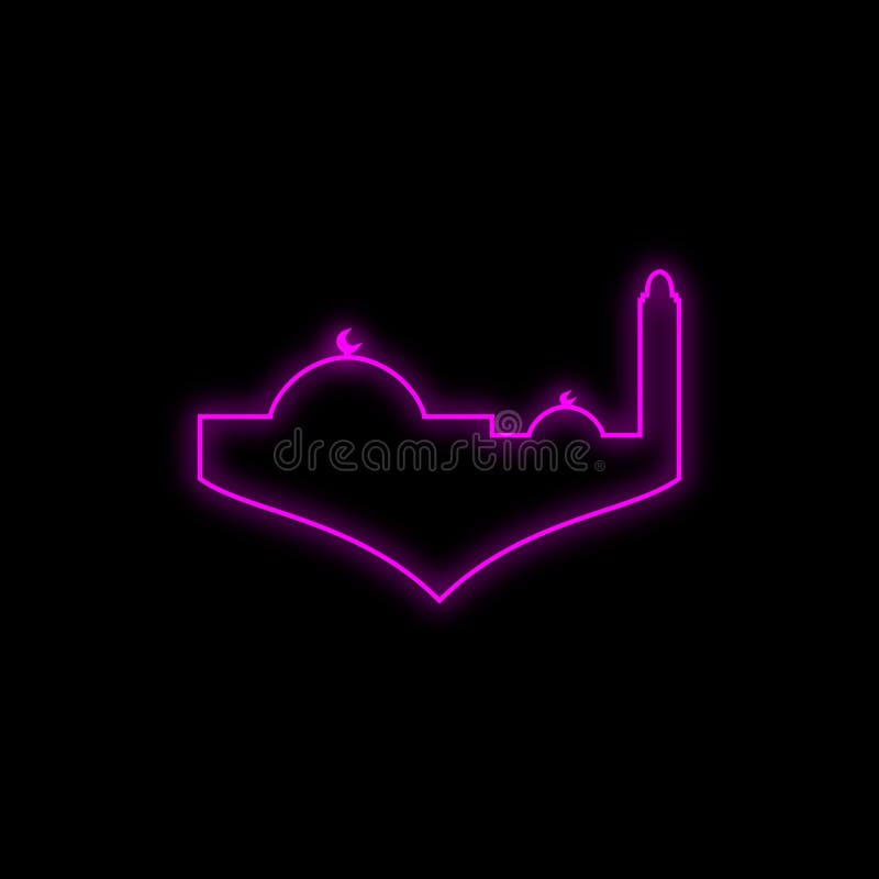 Islamic Neon Mosque stock illustration. Illustration of design - 301432739
